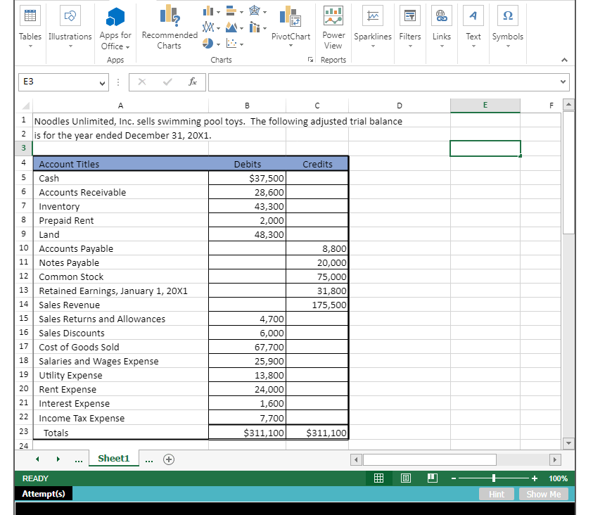Solved Preparing a Multistep Income Statement using Excel's | Chegg.com