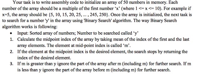 Solved Your task is to write assembly code to initialize an | Chegg.com