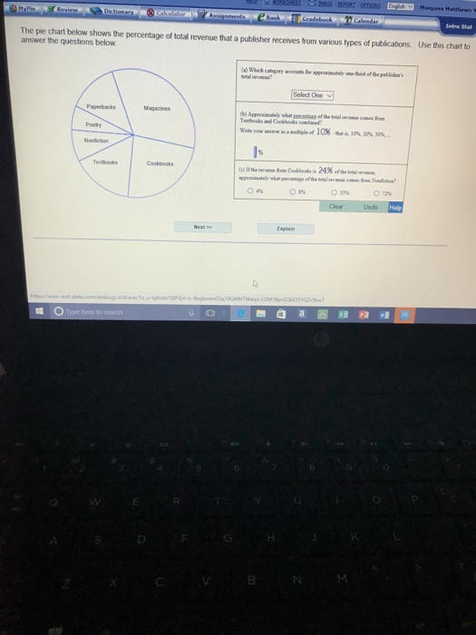 The pie chart below shows the percentage of total | Chegg.com
