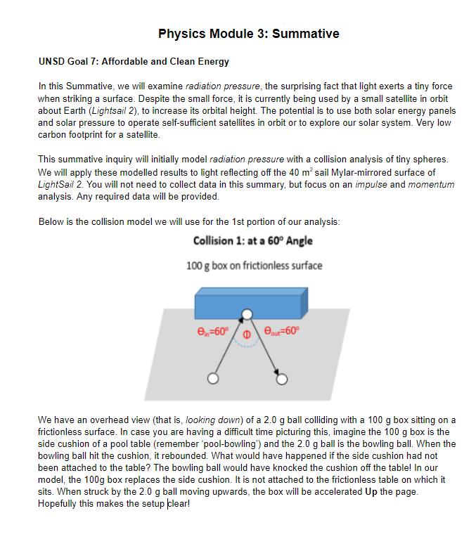 Solved Physics Module 3: Summative UNSD Goal 7: Affordable | Chegg.com