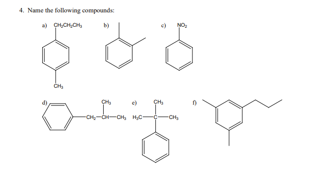Solved 4. Name the following compounds: | Chegg.com