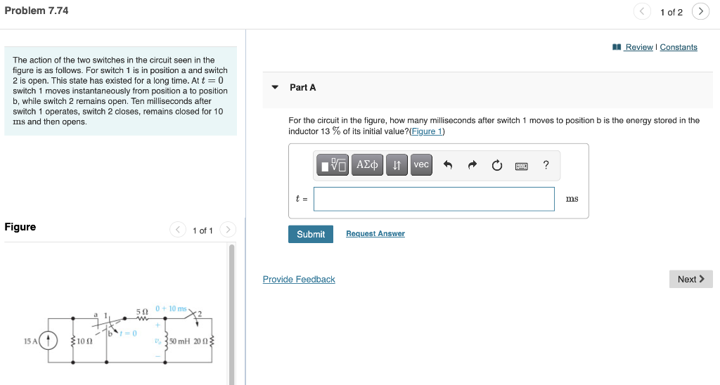 Solved Problem 7.74 1 of 2 MI Review Constants Part A The | Chegg.com
