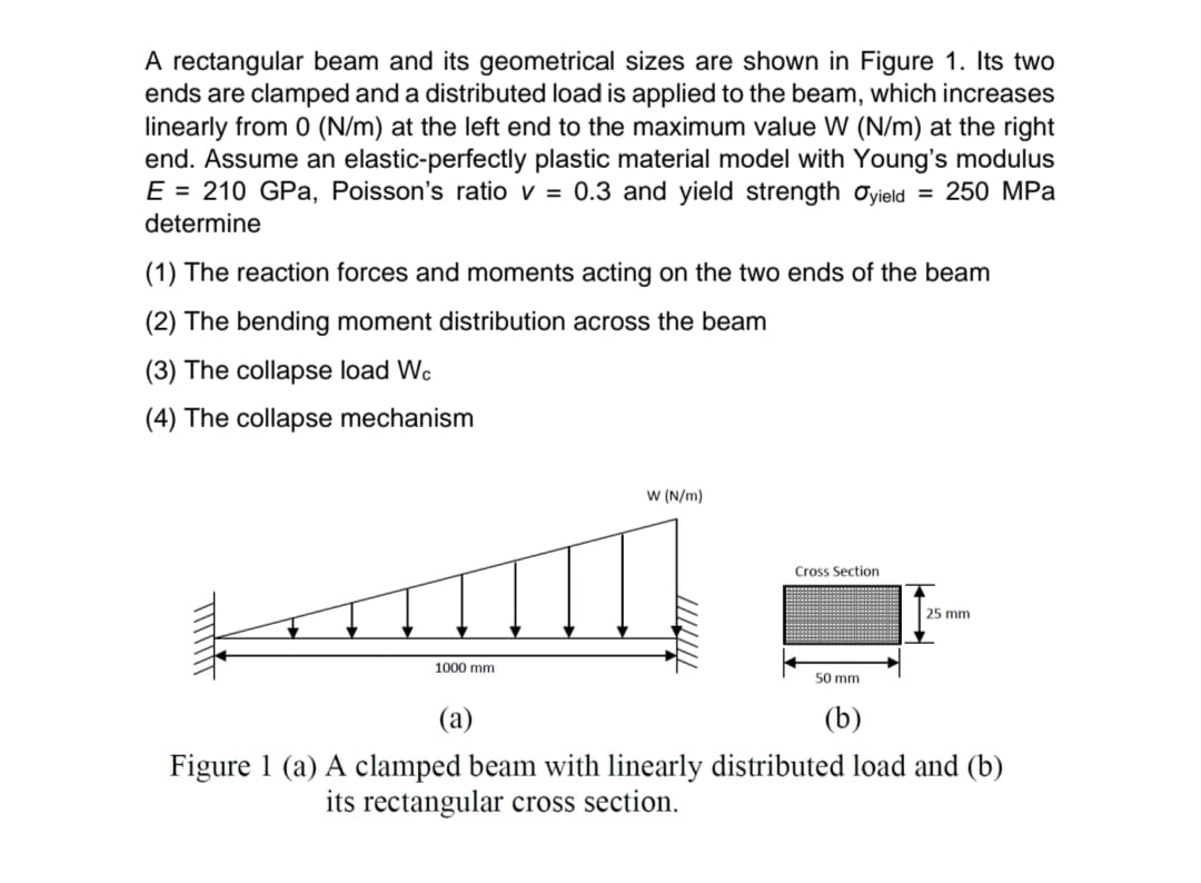 Solved A rectangular beam and its geometrical sizes are | Chegg.com