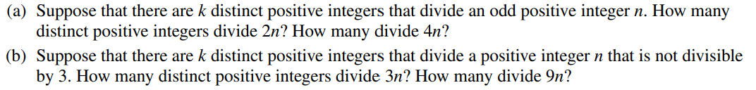 Solved (a) Suppose that there are k distinct positive | Chegg.com