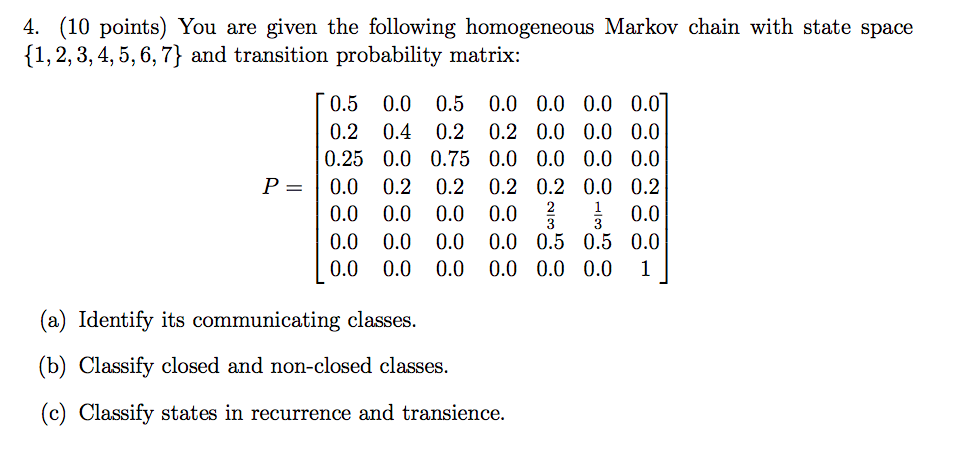 Solved 4. (10 points) You are given the following | Chegg.com