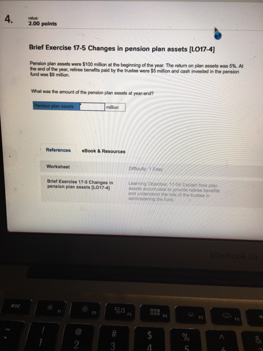 Solved 2. vetae value 2.00 points Brief Exercise 17-2 | Chegg.com