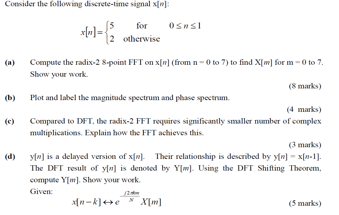 Solved Consider the following discrete-time signal x[n] : | Chegg.com
