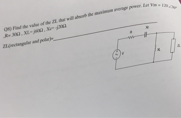 Solved Find the value of the ZL that will absorb the maximum | Chegg.com