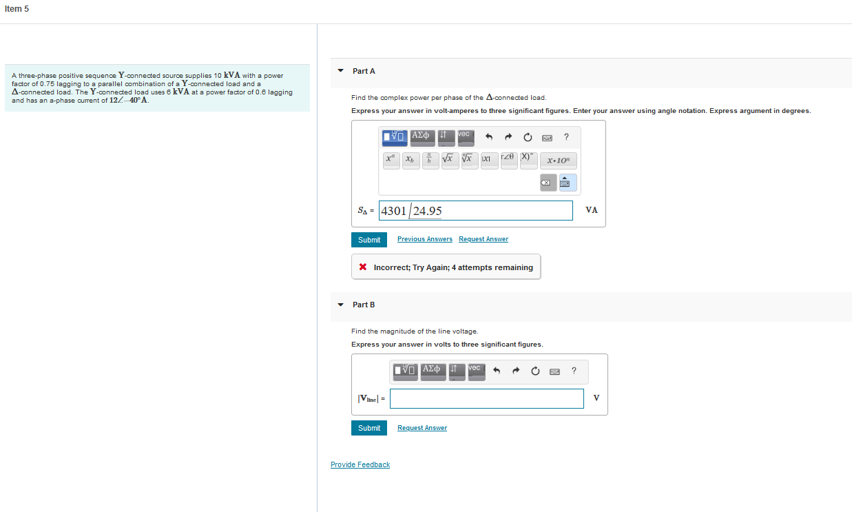 Solved Item 5 Part A A Three Phase Positive Sequence