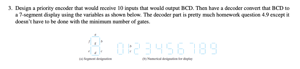 Solved 3. Design a priority encoder that would receive 10 | Chegg.com