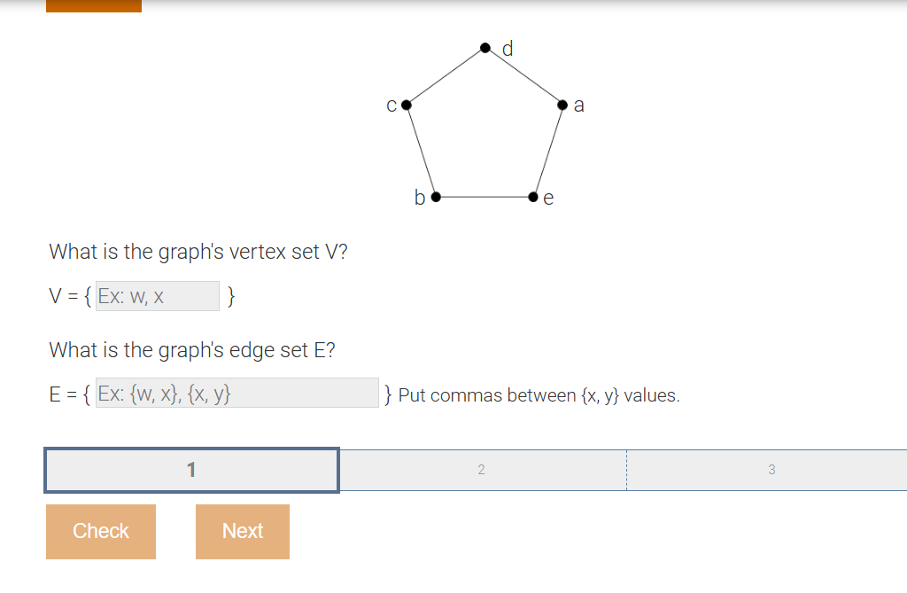 Solved What is the graph's vertex set V ? V={} What is the | Chegg.com