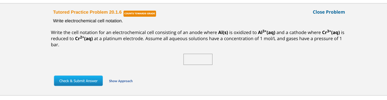 Solved Write The Cell Notation For An Electrochemical Cell