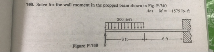 Solved 740. Solve for the wall moment in the propped beam | Chegg.com