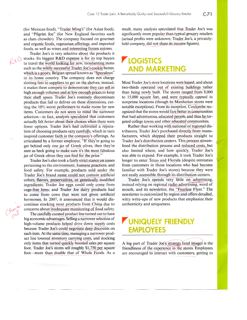 Solved Case Study Write-Up #2 is based on the “Trader Joe’s” | Chegg.com