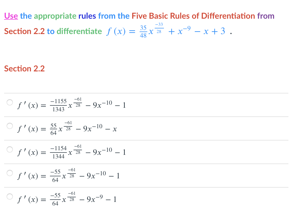 Solved Use the appropriate rules from the Five Basic Rules | Chegg.com