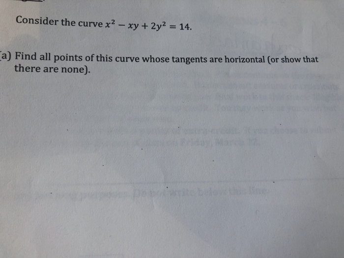 Solved Consider the curve x2-xy 2y2 14. a) Find all points | Chegg.com