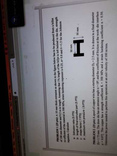 Solved PROBLEMI (25 pts: A 10 mm thick extrusion as shown in | Chegg.com