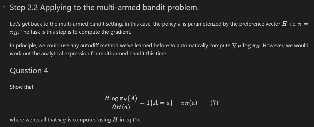 Step 2.2 Applying to the multi-armed bandit problem. | Chegg.com