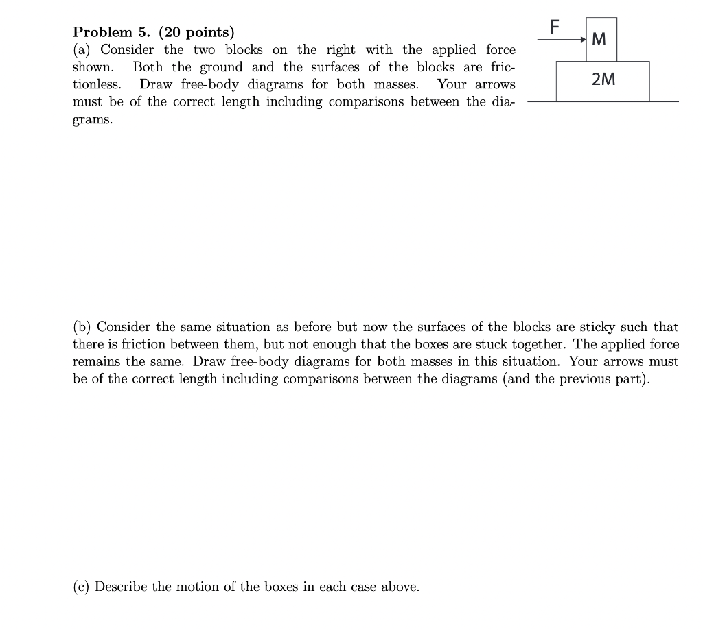 Solved Problem 5. (20 points) (a) Consider the two blocks on | Chegg.com
