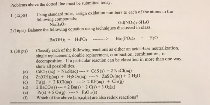 Solved Problems above the dotted line must be submitted | Chegg.com