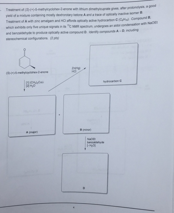 Solved . Treatment of (S)-(+)-5-methylcyclohex-2-enone with | Chegg.com