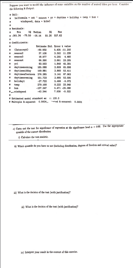 Solved Anltiple R-squared: 0.5604, . "reted R-squared: | Chegg.com