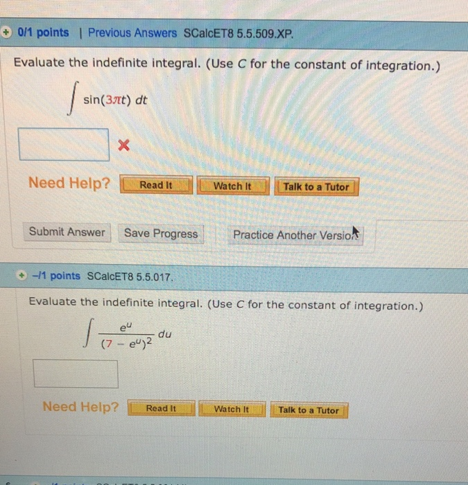 Solved + 0/1 points | Previous Answers SCalcET8 5.5.509.XP | Chegg.com