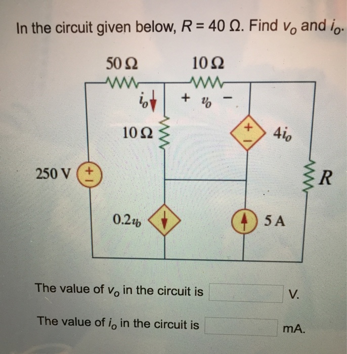 Solved In the circuit given below, R = 40 Omega. Find V_0 | Chegg.com
