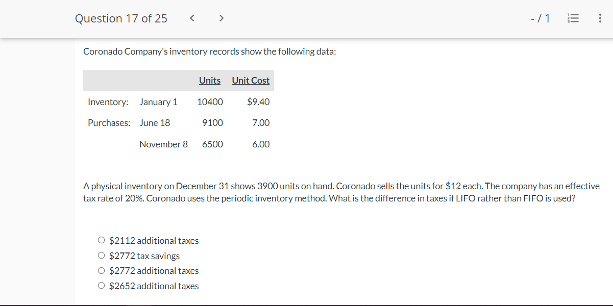 Solved Question 23 of 25 - 71 TIL : View Policies | Chegg.com