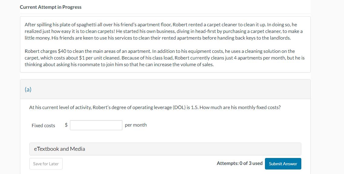 Solved After spilling his plate of spaghetti all over his | Chegg.com