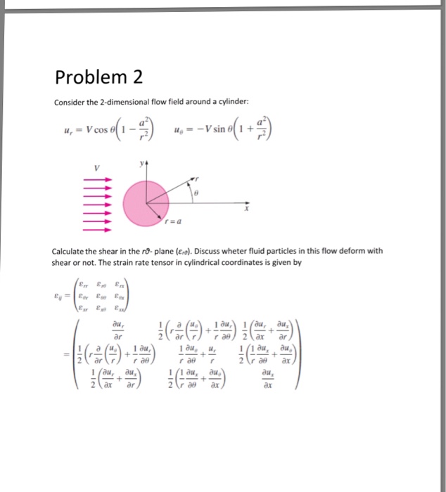Solved Problem 2 Consider the 2-dimensional flow field | Chegg.com