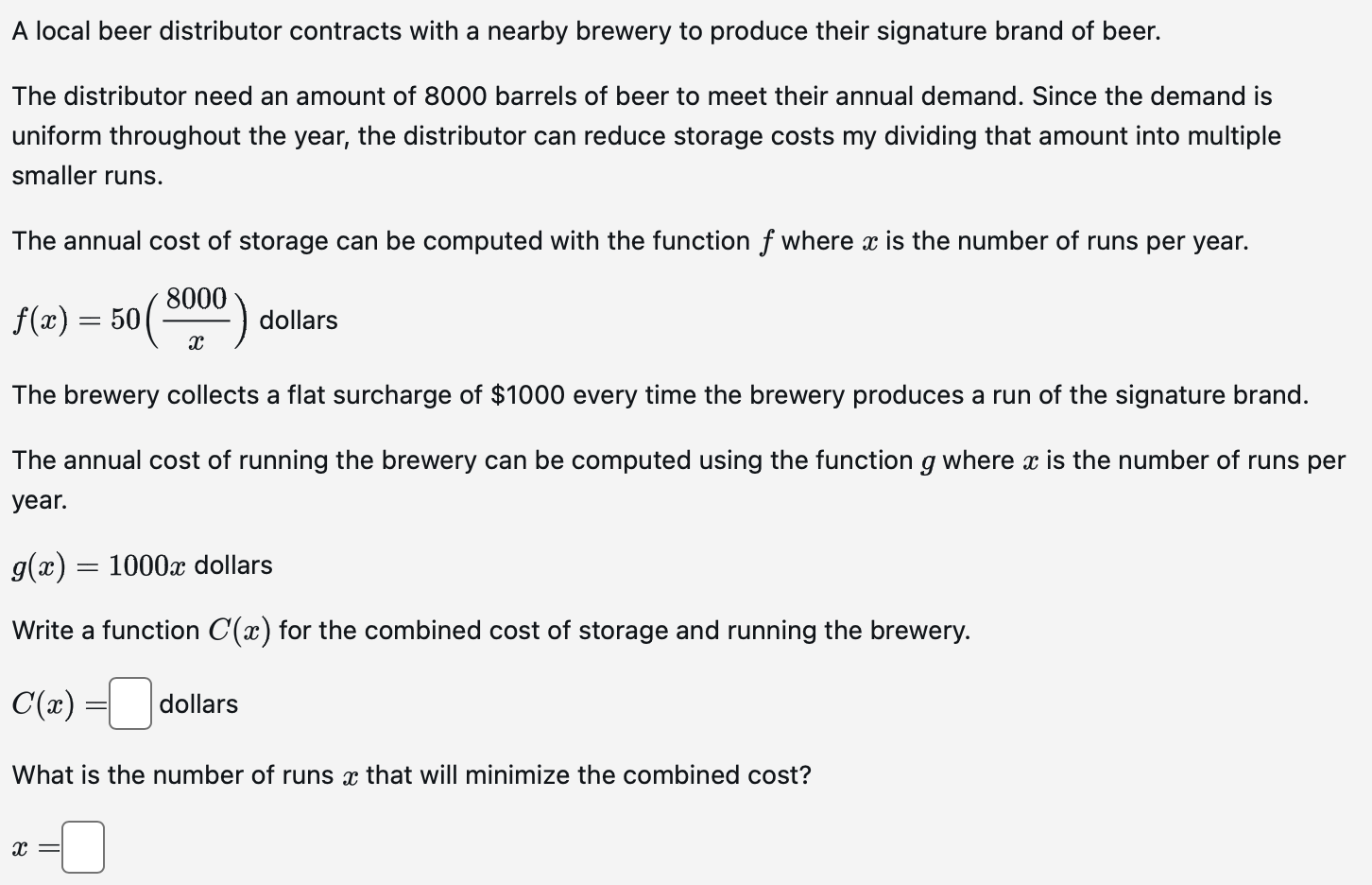 Solved A local beer distributor contracts with a nearby | Chegg.com