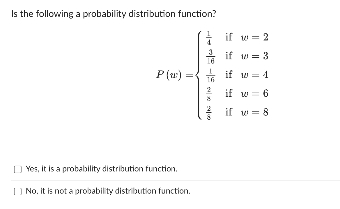 Solved Is the following a probability distribution function? | Chegg.com