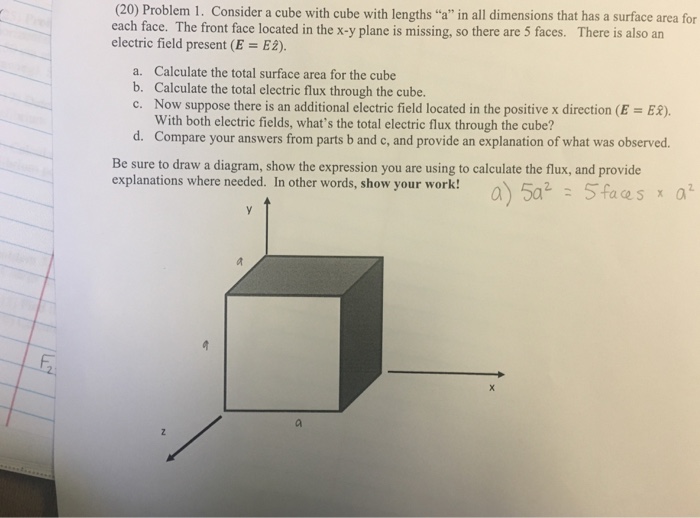 Solved (20) Problem 1. Consider a cube with cube with | Chegg.com