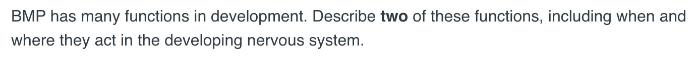 Solved BMP has many functions in development. Describe two | Chegg.com