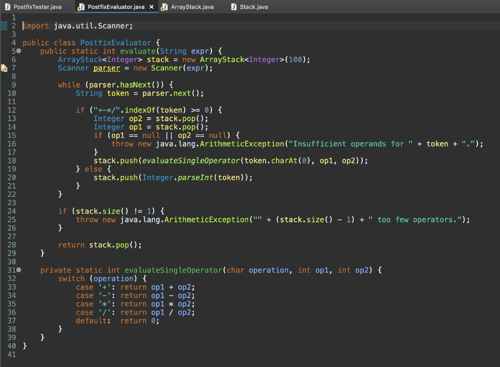 Solved Enhanced Postfix Evaluator 1. Problem Description In | Chegg.com