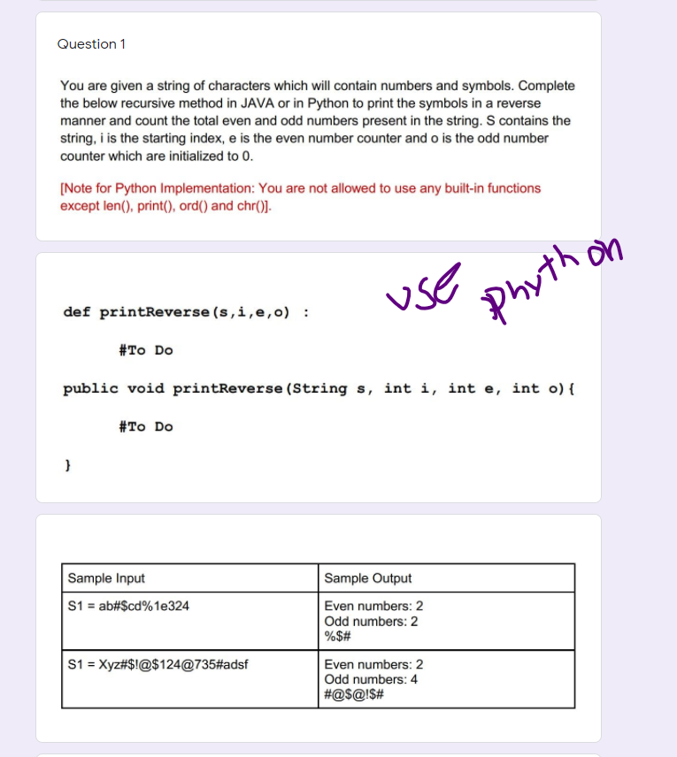 Solved Question 1 You are given a string of characters which | Chegg.com