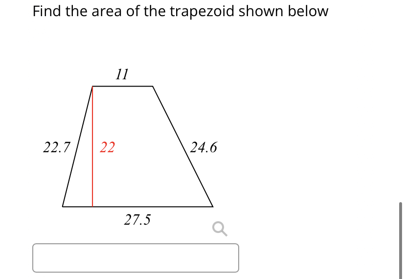Solved Find the area of the trapezoid shown below | Chegg.com