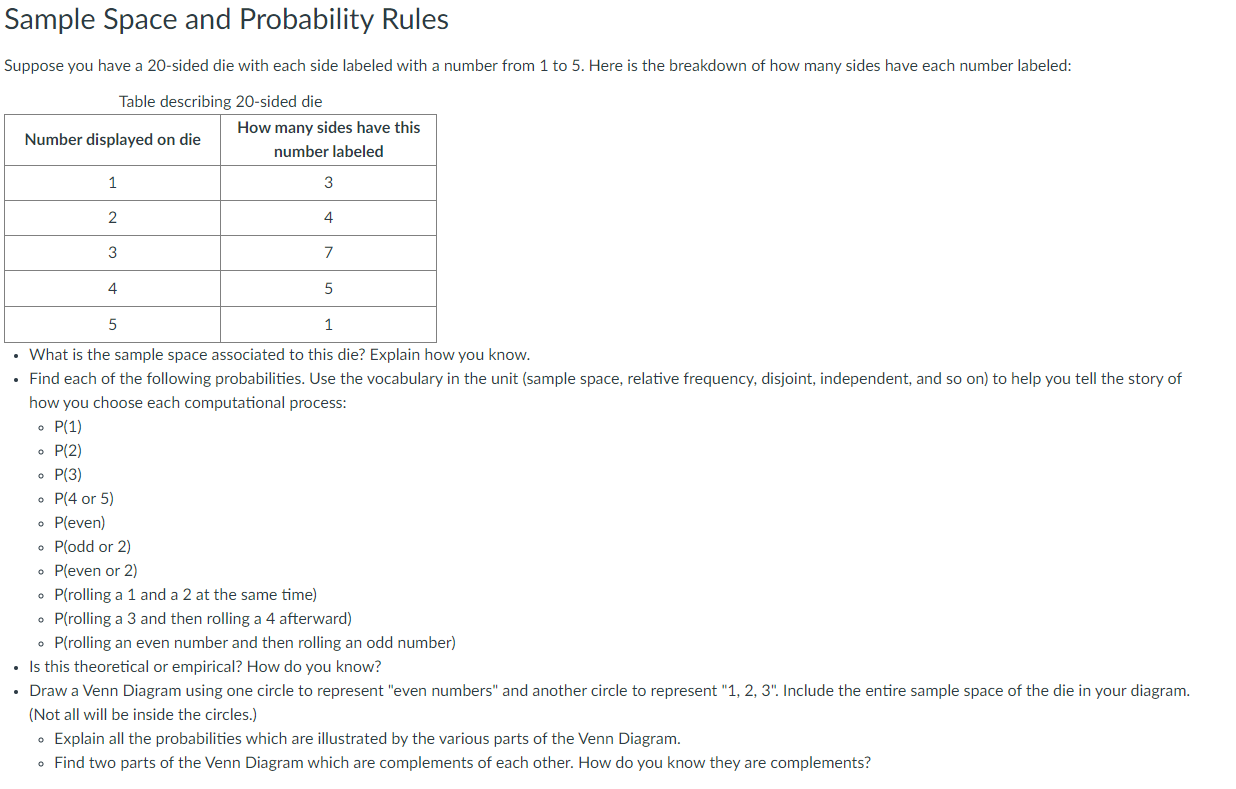 Solved Sample Space and Probability Rules Suppose you have a | Chegg.com