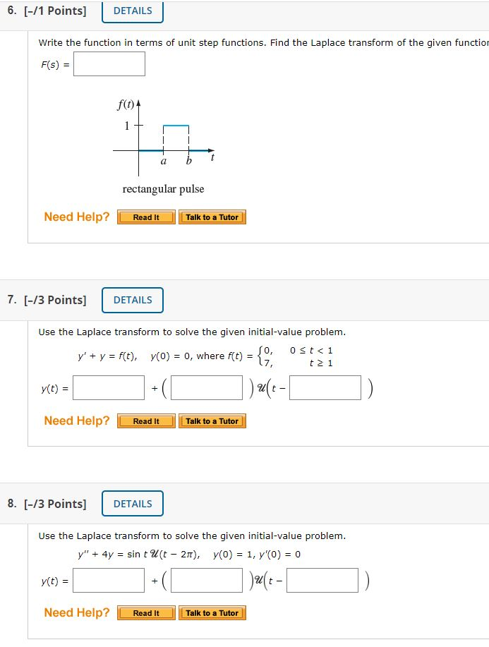 Solved 3. [-/1 Points] DETAILS Write the function in terms | Chegg.com