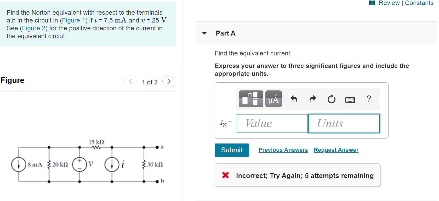 Solved Review Constants Find the Norton equivalent with | Chegg.com