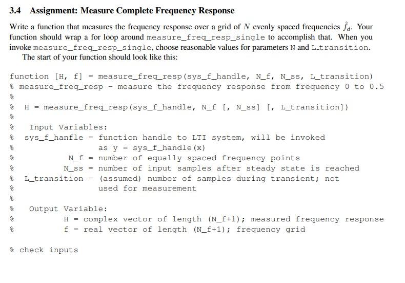 Solved 3.3 Measure frequency response at single frequency We | Chegg.com