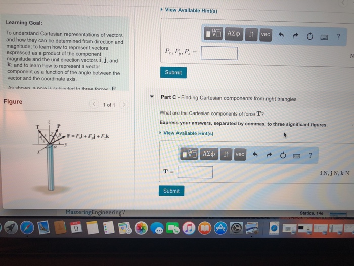 Solved Cartesian Vectors Learning Goal: Part A-Calculating | Chegg.com
