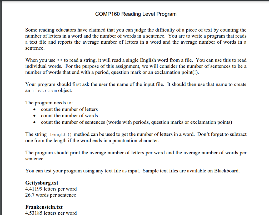 Solved COMP160 Reading Level Program Some reading educators | Chegg.com