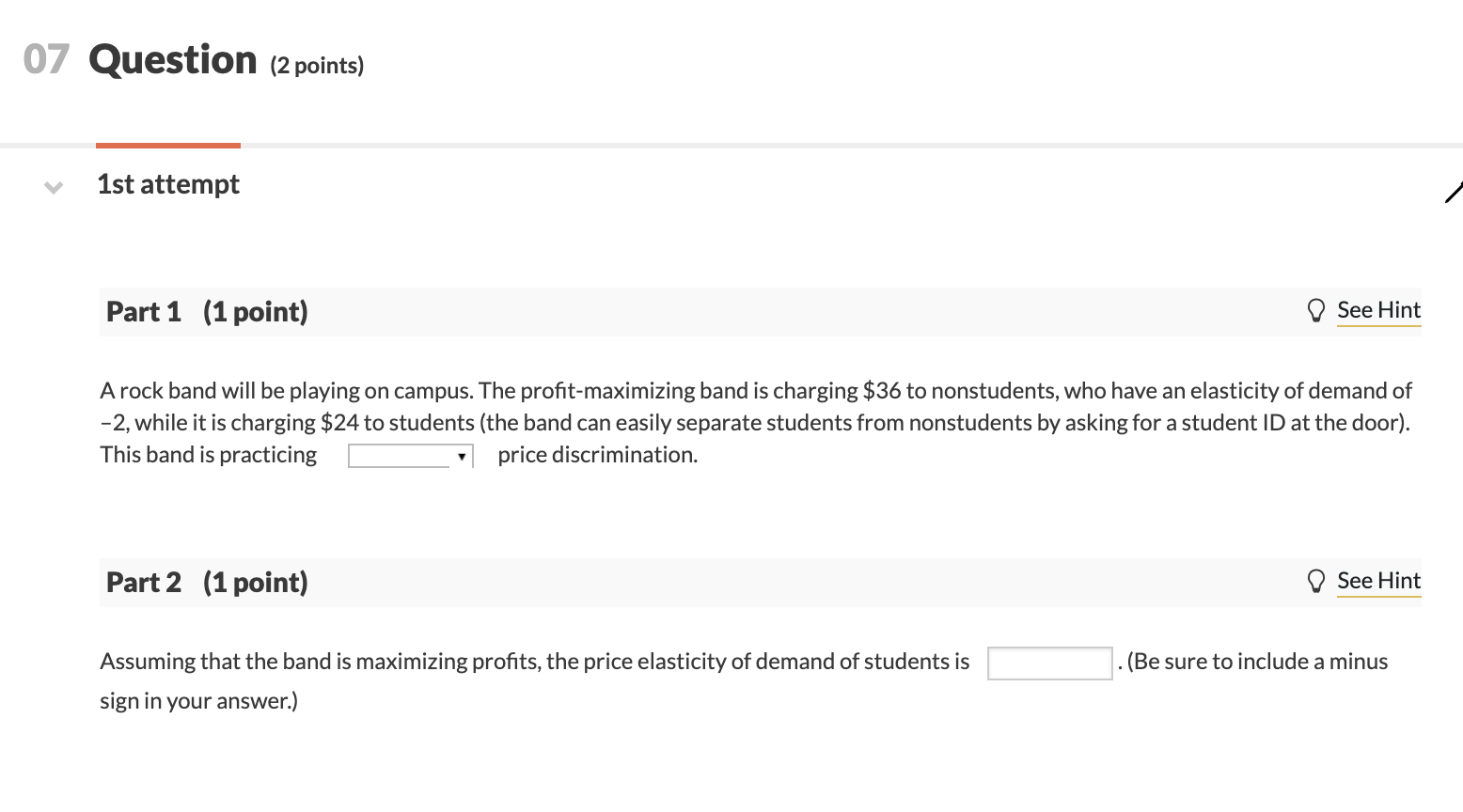Solved 07 Question (2 points) 1st attempt Part 1 (1 point) | Chegg.com