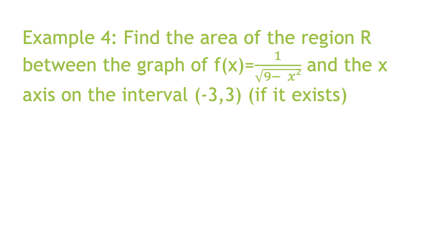 Solved Example 4: Find the area of the region R between the | Chegg.com