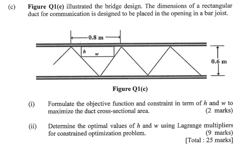 Figure Q1(c) illustrated the bridge design. The | Chegg.com