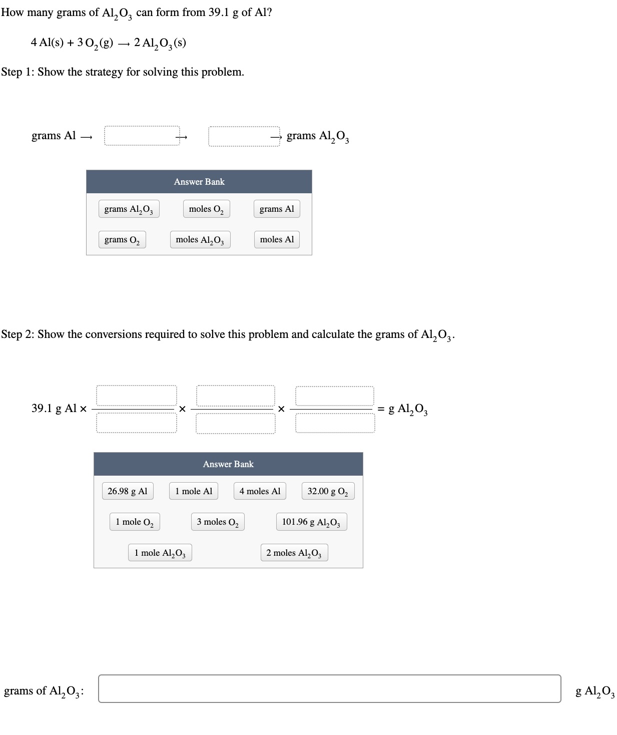 Solved How many grams of Al2O3 can form from 39.1 g of Al ? | Chegg.com