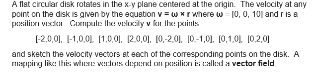 Solved A flat circular disk rotates in the x−y plane | Chegg.com
