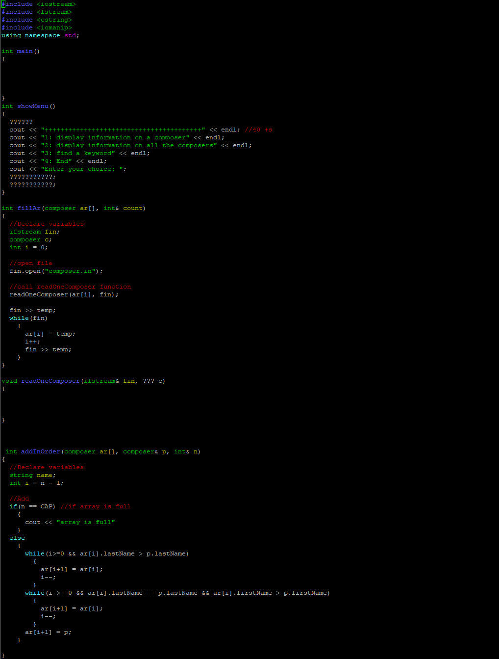 C++Need Help with this code and understanding | Chegg.com